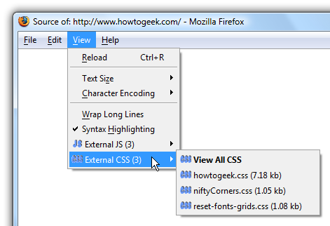 Easily View Source of Included Files in Firefox
