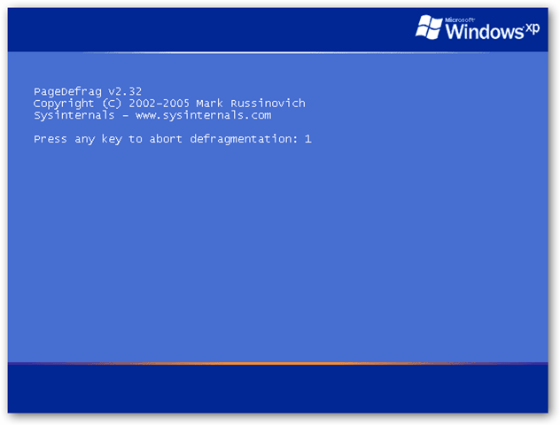 Defragment Your System Files (Pagefile and Registry) in Windows XP