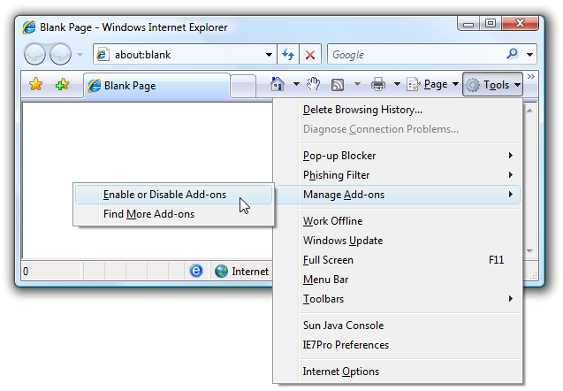 Troubleshooting Internet Explorer on Vista Locking Up or Running Slowly