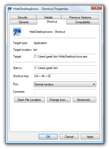 Create a Shortcut or Hotkey to Turn the Desktop Icons On or Off