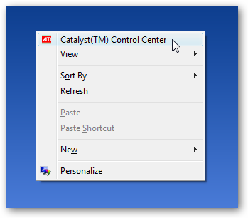 Remove ATI Catalyst Control Center from the Desktop Right-Click Menu