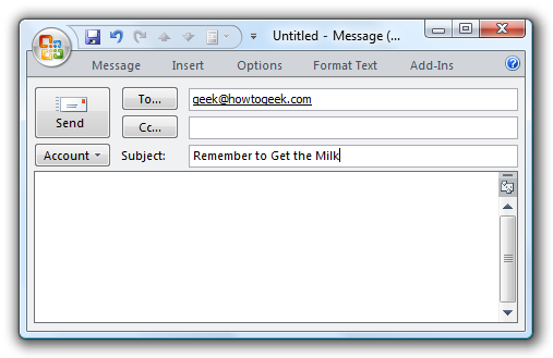 Create Shortcuts or Hotkeys to Quickly Send Mail to a Recipient