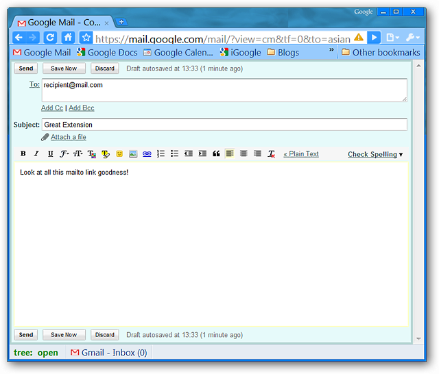 Make Gmail the Default Application for mailto Links in Google Chrome