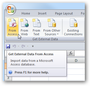 Import an Access Database into Excel