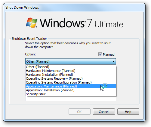 Keep Track of Why Windows 7 is Being Shutdown