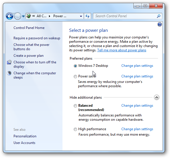 Learning Windows 7: Manage Power Settings