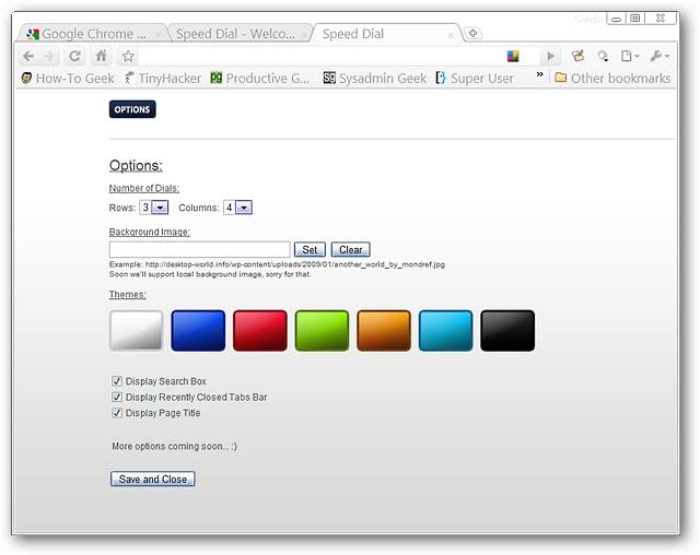 Replace Google Chrome’s New Tab Page with Speed Dial