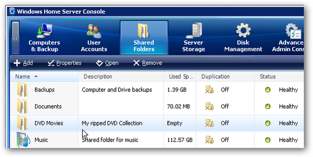 How to Add and Manage Shared Folders on Windows Home Server