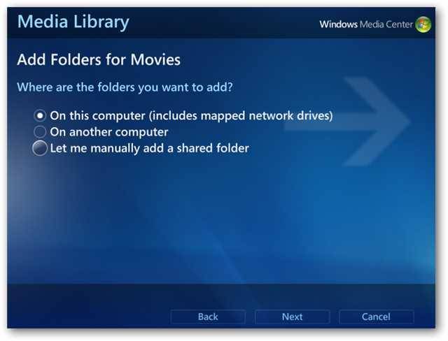 Add Folders to the Movie Library in Windows 7 Media Center