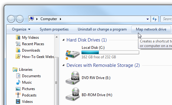 Map a Network Drive from XP to Windows 7