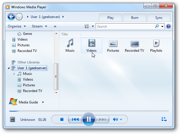 Enable Media Streaming in Windows Home Server to Windows Media Player