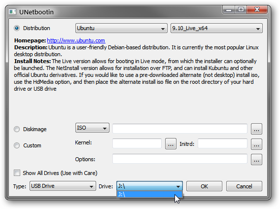 Create a Bootable Ubuntu 9.10 USB Flash Drive