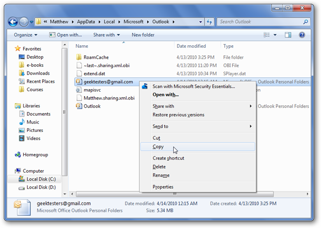 How To Switch Back to Outlook 2007 After the 2010 Beta Ends