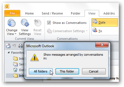 Using Conversation View in Outlook 2010