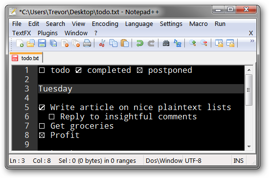 Use a Unicode Text Trick to Make Lists with Checkboxes