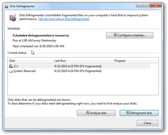 Create Your Own Windows 7 Style Automatic Defrag in Windows XP