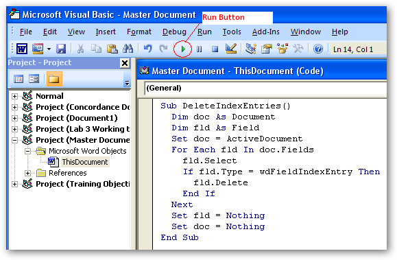 add index word document