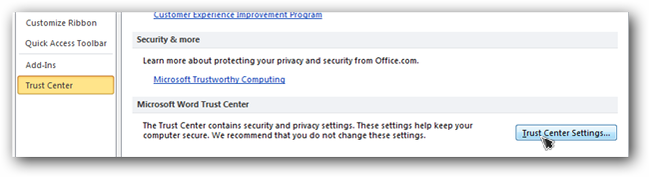 Enable Editing for All Office 2010 Documents by Disabling Protected View