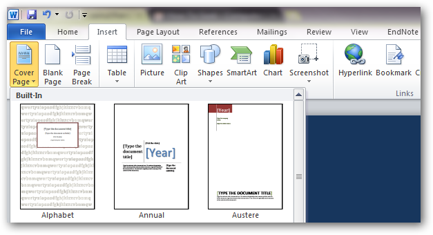 How to Create Custom Cover Pages in Microsoft Word 2010