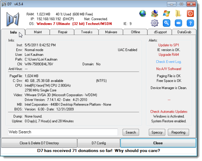 How to Backup Profiles, Repair, and Tweak Windows Settings Using D7
