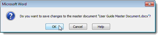 Create a Master Document in Word 2010 from Multiple Documents