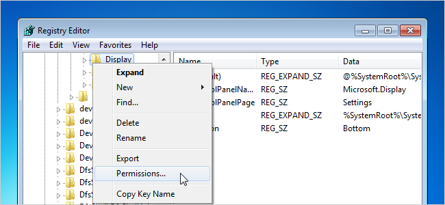 Take Ownership of a Registry Key in Windows 7