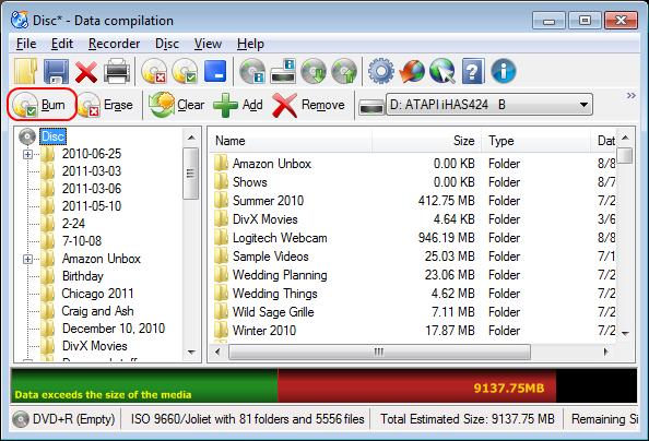 How to Burn Data Across Multiple DVD or CD Discs