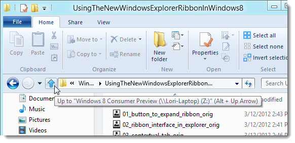 Using the New Windows Explorer Ribbon in Windows 8