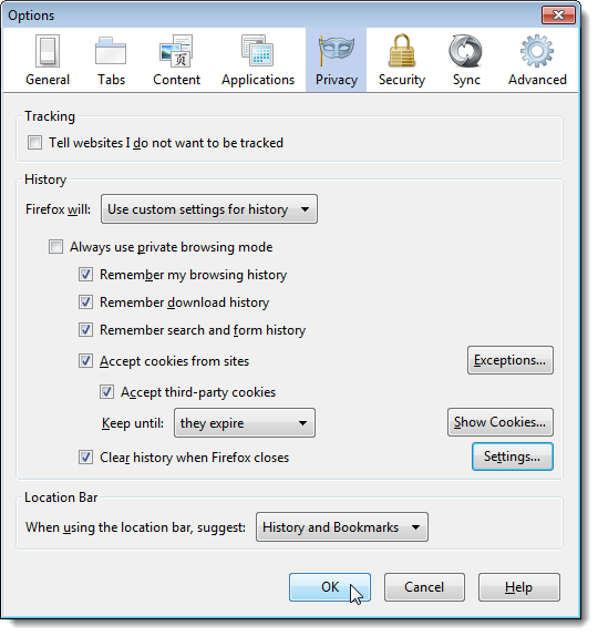Clear Your Browser History Automatically When Firefox Closes