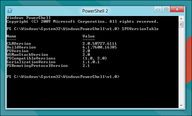 How to Run PowerShell 2 and 3 Concurrently in Windows 8