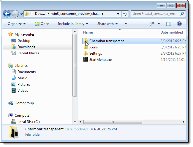 charms bar in computer