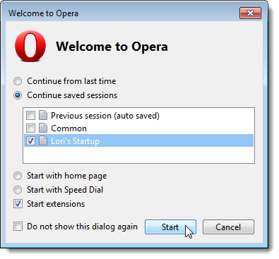 How to Always Show the Startup Dialog When You Open Opera