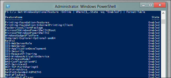 How to Manage Windows' Optional Features From PowerShell in Windows