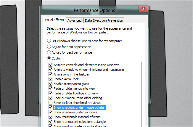 How to Re-Enable the Mouse Pointer Drop Shadow in Windows 8