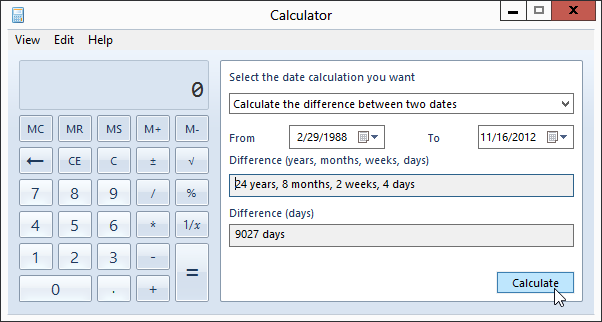 How to Perform Date Calculations in Windows Calculator