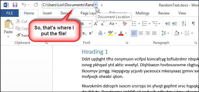 How to Display the Location of a File on the Quick Access Toolbar in ...