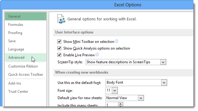 How to Change the Automatic Calculation and Multi-Threading Features in Excel 2013