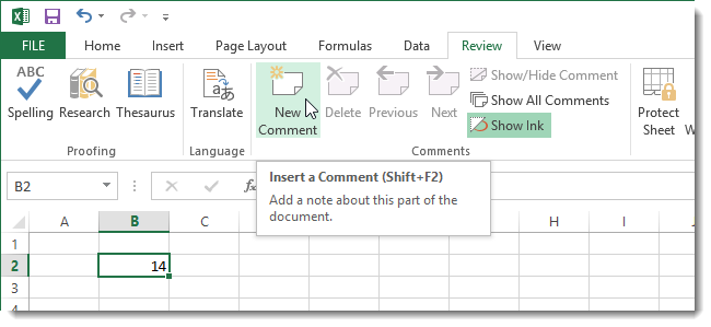 Add Comments to Formulas and Cells in Excel 2013
