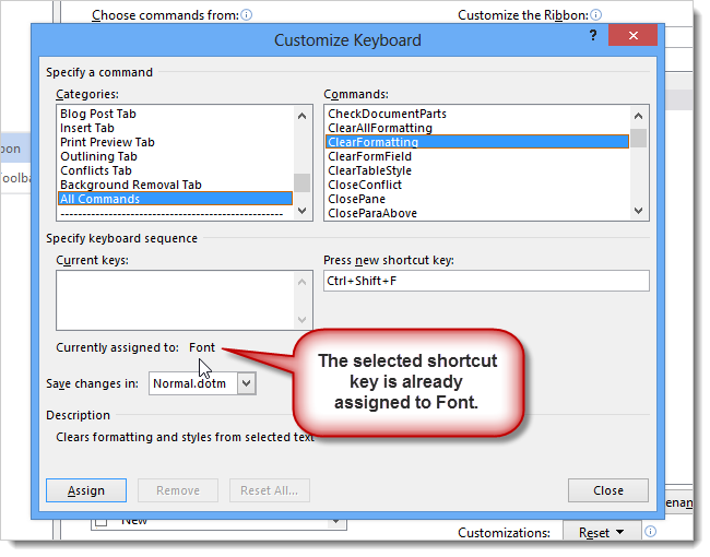 How to Add a Keyboard Shortcut to a Command in Word 2013