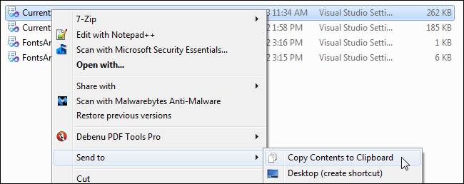 Add the Ability to Copy the Contents of Any Text File to Your Send To Menu