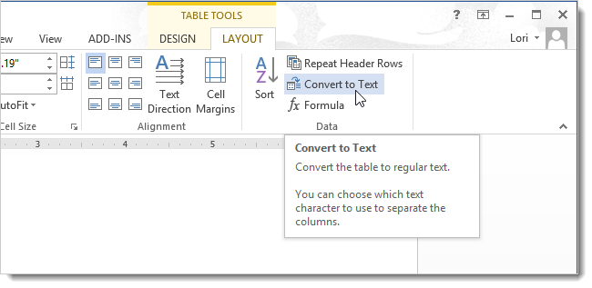 How to Convert Text to a Table and a Table to Text in Word 2013