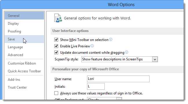 How to Change the Auto-Save Interval in Word 2013