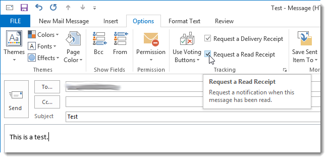 How to Request a Delivery/Read Receipt in Outlook 2013