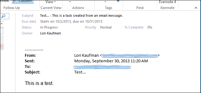 How to Create a Task From an Email Message in Outlook 2013