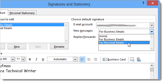 How to Assign a Default Signature in Outlook 2013