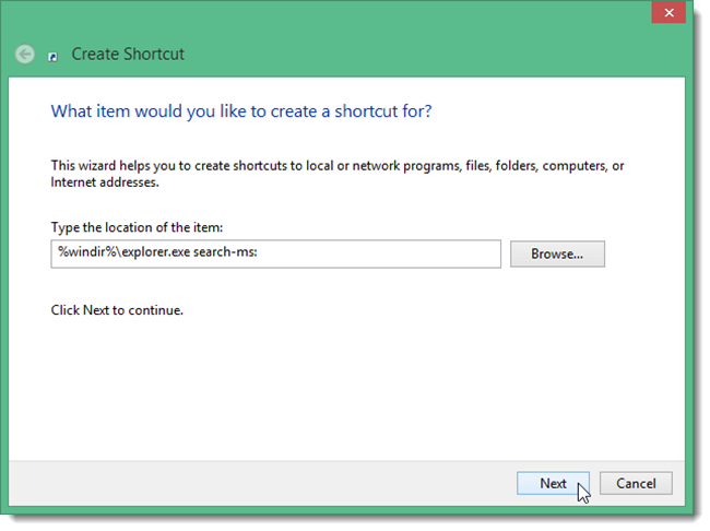 How to Create a Search Shortcut on the Desktop in Windows 8.1