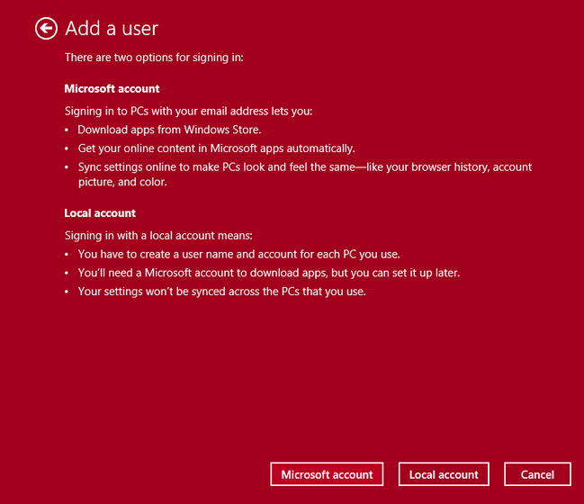 How to Get Local Login Back In Windows 8