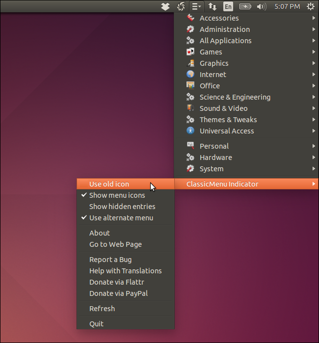 How to Install and Launch the Classic Gnome Menu in Ubuntu 14.04