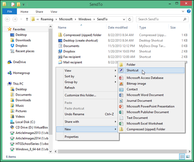 How to Add OneDrive to the Send To Context Menu in Windows 7 or 8.1
