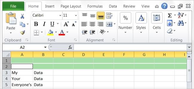 How do I Insert a New Row in Excel via the Keyboard?